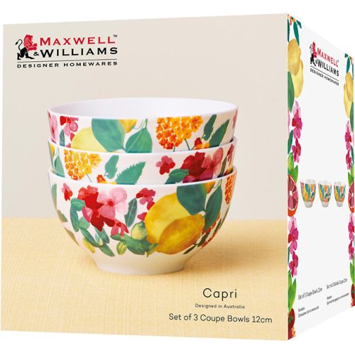 Maxwell & Williams Capri Coupe Bowls 12cm – Set of 3 – Adams